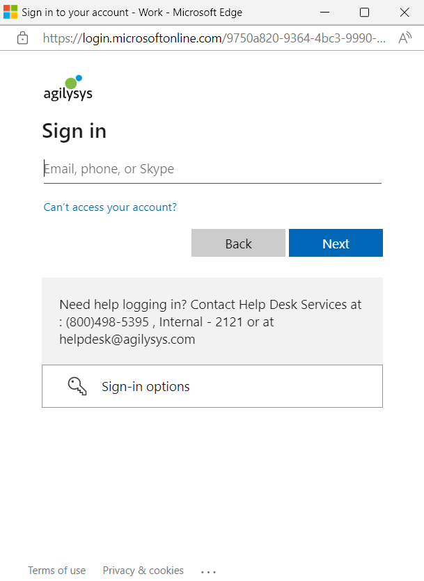 Logging on to Eatec as Agilysys Employee