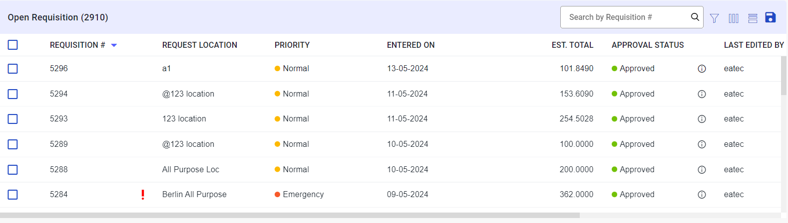 Saving User Preferences for Requisitions